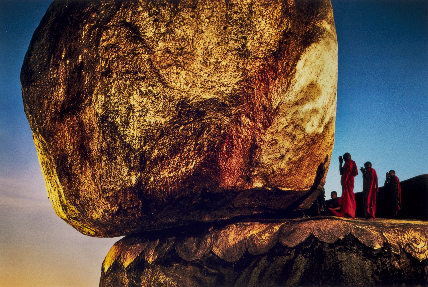Steve McCurry | The Golden Rock beneath Kyaiktiyo Pagoda (1994) | MutualArt