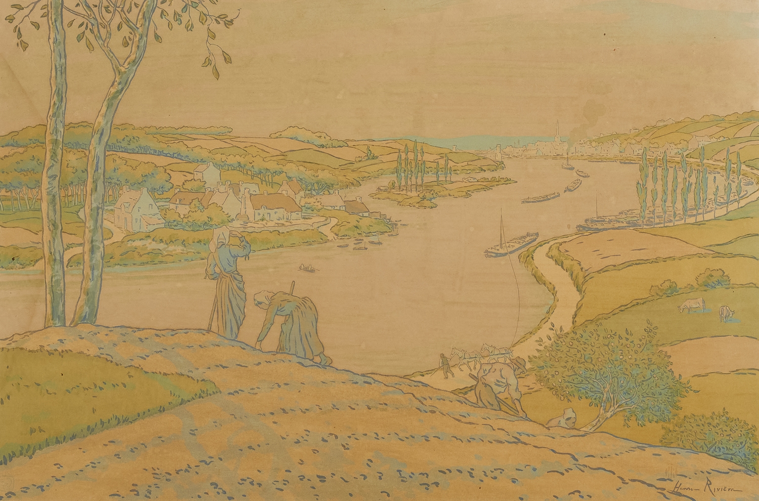 Henri Rivière | L'Île des Cygnes. Planche pour Paysages parisiens (1900 ...