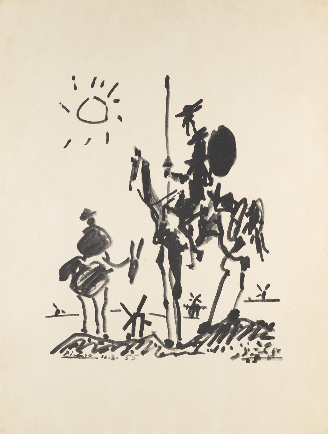 Pablo Picasso | Don Quijote y Sancho Panza (1955) | MutualArt