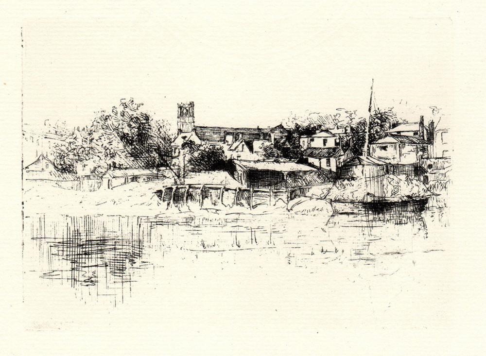 William Roberts | William Roberts 1871 etching Chepstow on the Wye ...