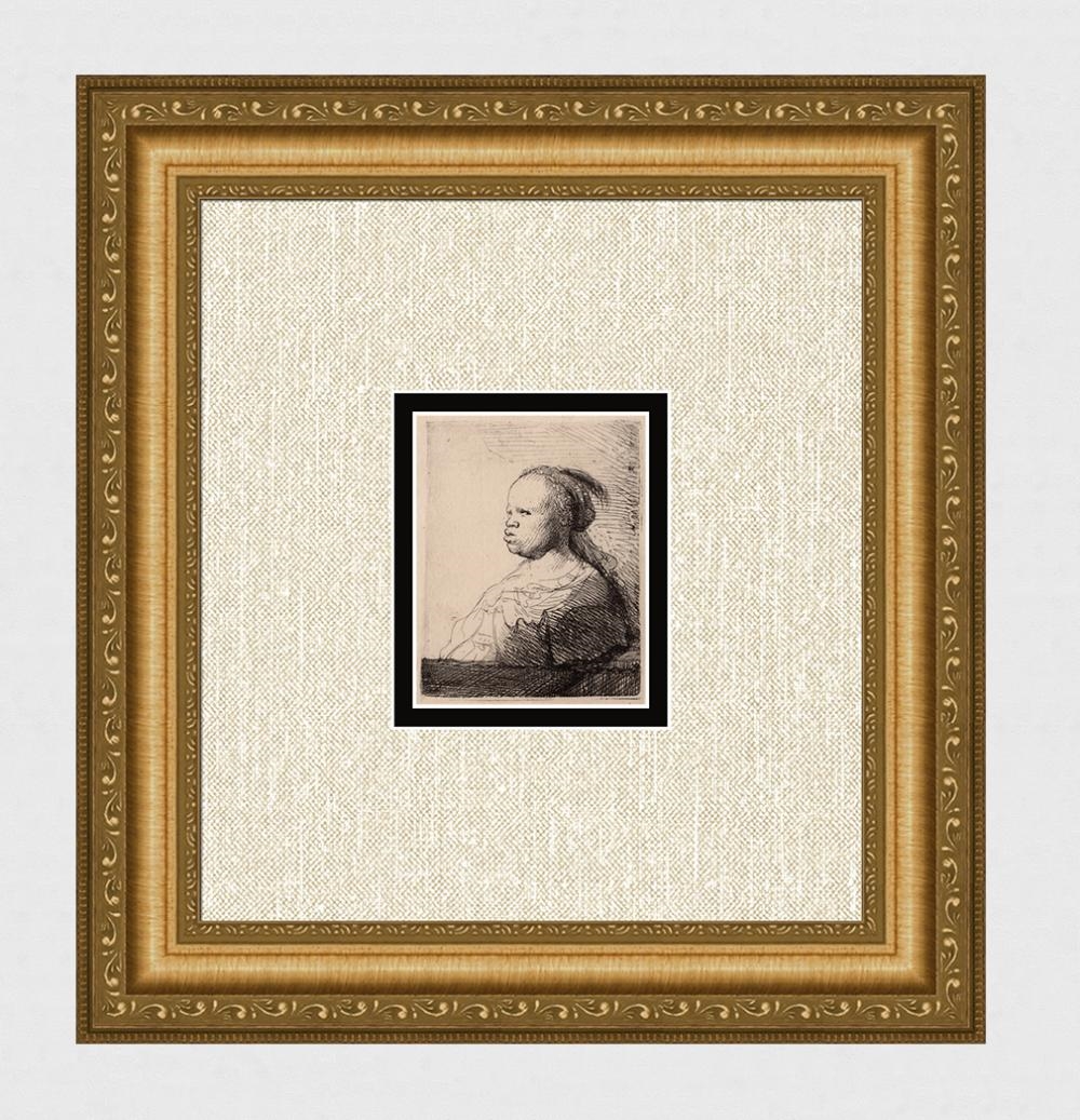 Rembrandt van Rijn | 1800s Rembrandt Etching B357 Woman in Profile ...