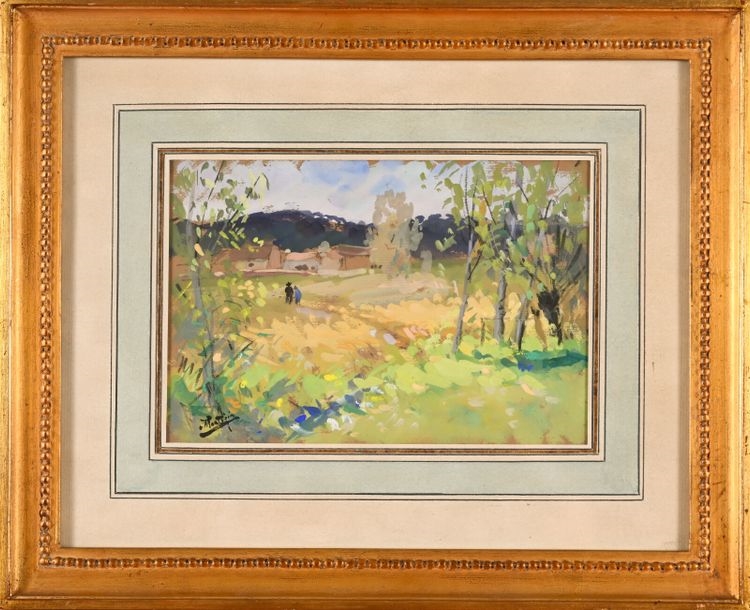 Pierre Eugène Montézin | Characters on a country road | MutualArt