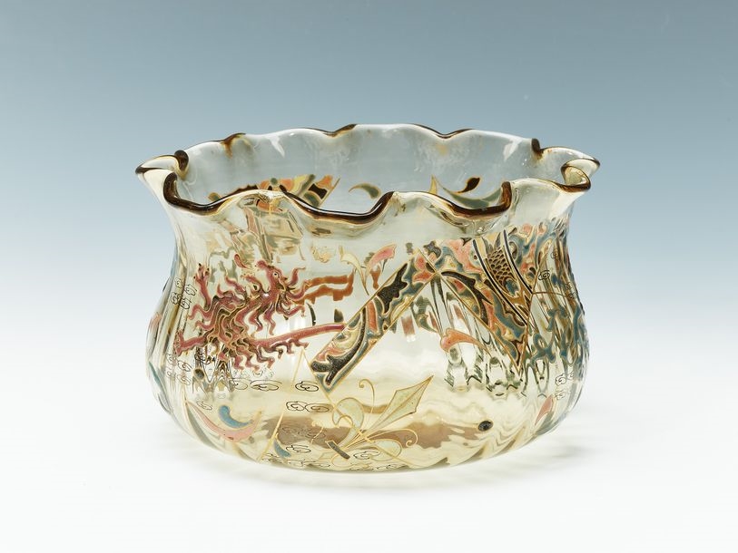 Emile Gallé | Polylobed CUP Smoked glass and enamel | MutualArt