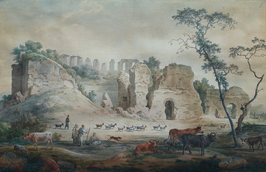 Jean-Baptiste Hilaire | Animated views of ruins in the Ottoman Empire ...