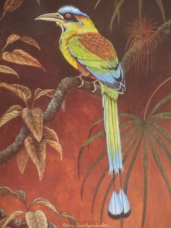 Debra Swartzendruber | Pair of Original Parrot Paintings | MutualArt