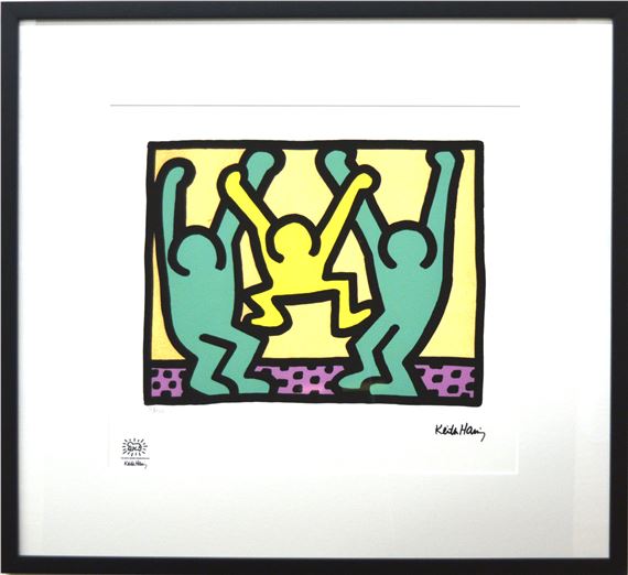 Keith Haring | Men Holding Heart | MutualArt