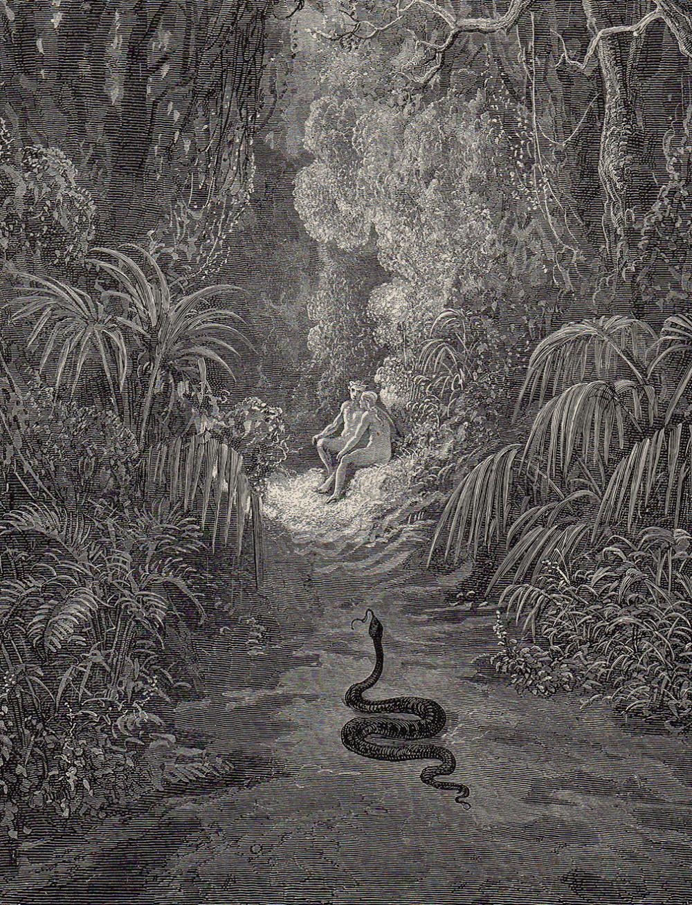 Gustave Doré | Gustave Dore Adam & Eve with the Snake (Milton's ...