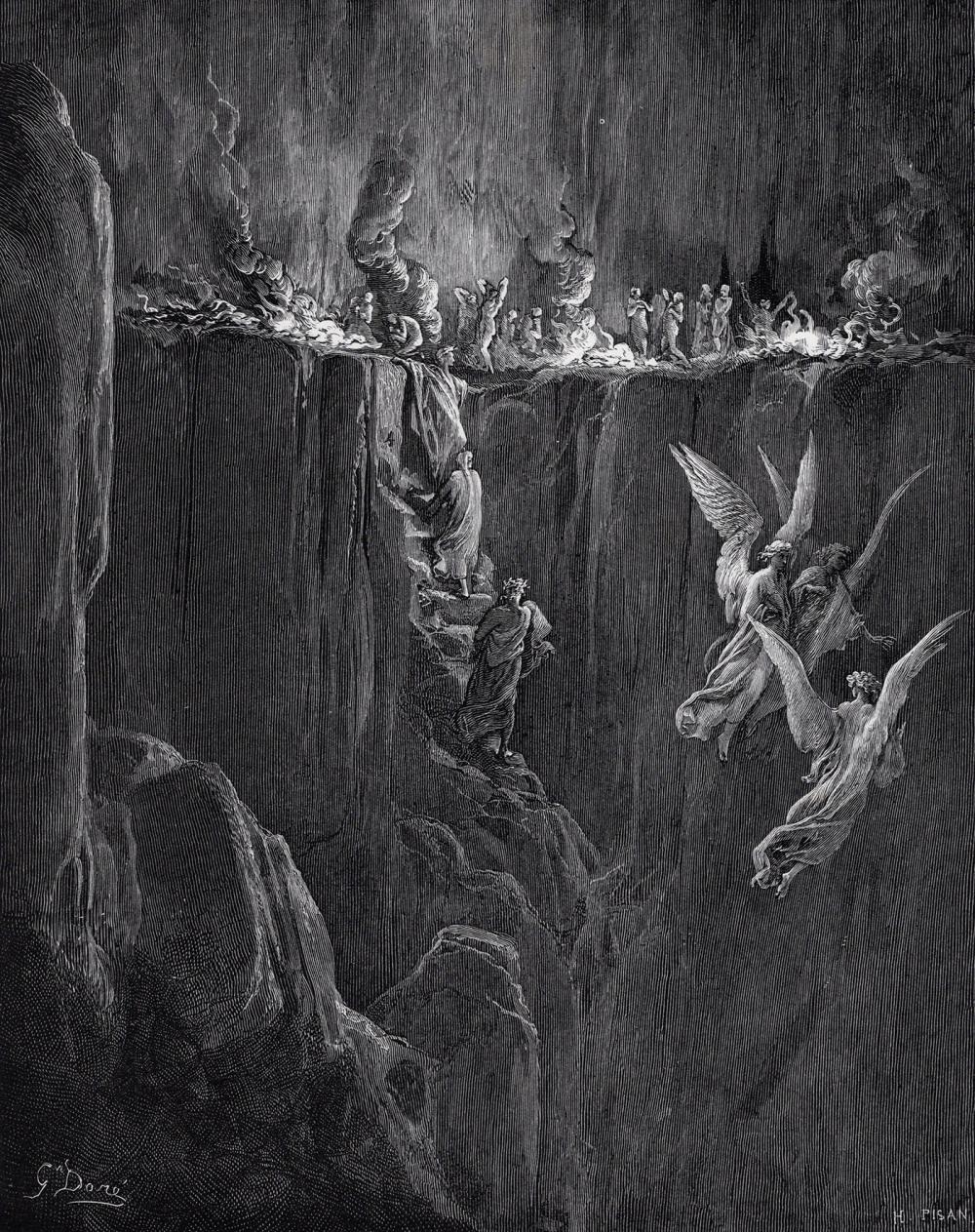 Gustave Doré | GUSTAVE DORE 1800s Divine Comedy Wood Engraving The ...