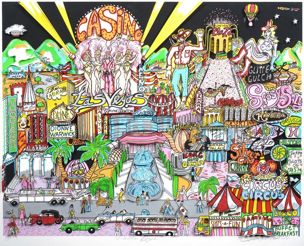 Charles Fazzino | Charles Fazzino 'Viva Las Vegas' 3D Pop Art | MutualArt