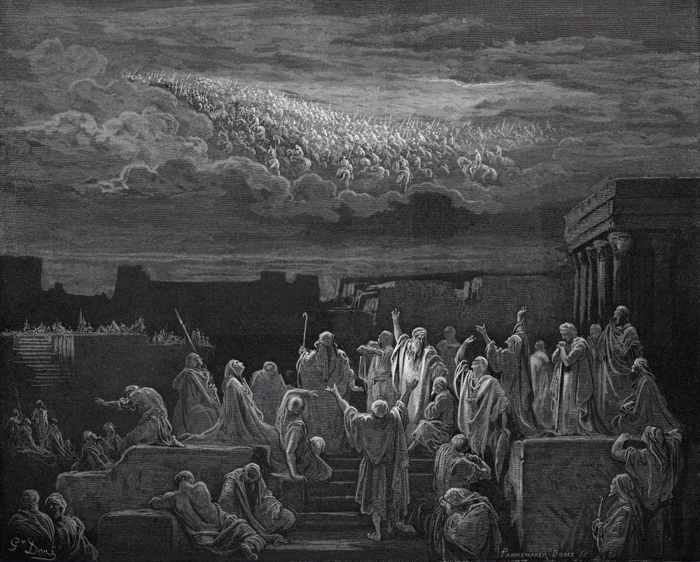 Gustave Doré | Biblical 1800s GUSTAVE DORE Woodcut An Army Appears in ...