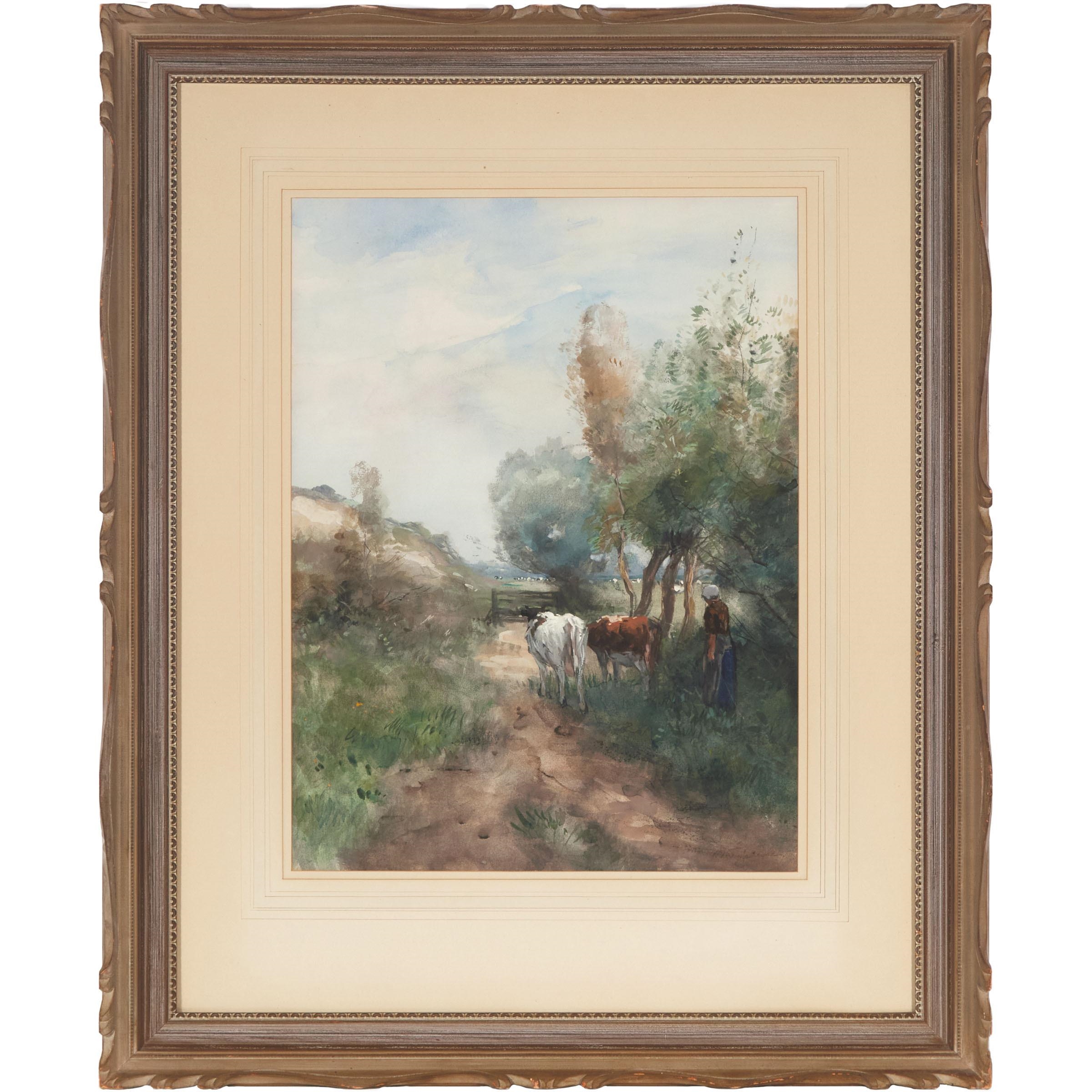 Willem George Frederik Jansen | COWS AT THE GATE | MutualArt