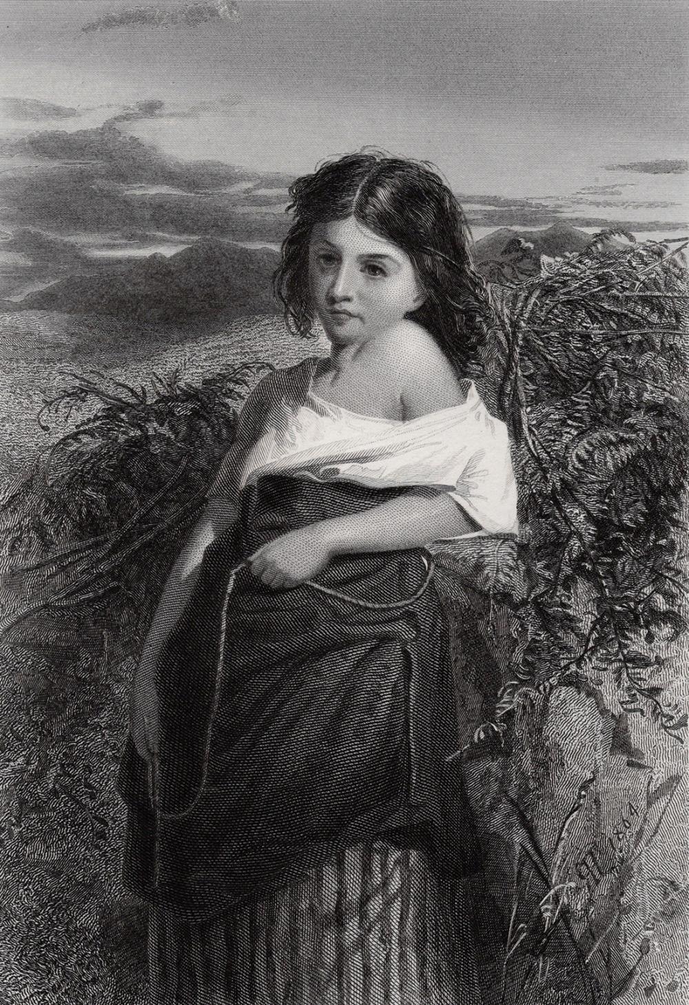 Robert Herdman | Robert HERDMAN 1800s Engraving The Fern Gatherer ...