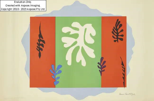 Henri Matisse | Arabesques Noires et Violettess Sur un Fond Orange ...