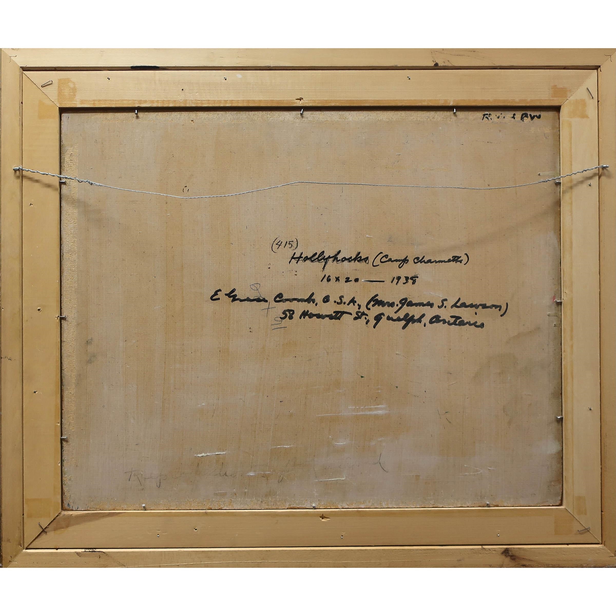 Edith Grace Lawson Coombs | HOLLYHOCKS (CAMP CHARMETTE) (1935) | MutualArt