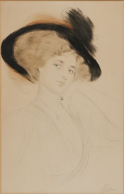 Paul César Helleu | Portrait einer Dame mit Hut | MutualArt