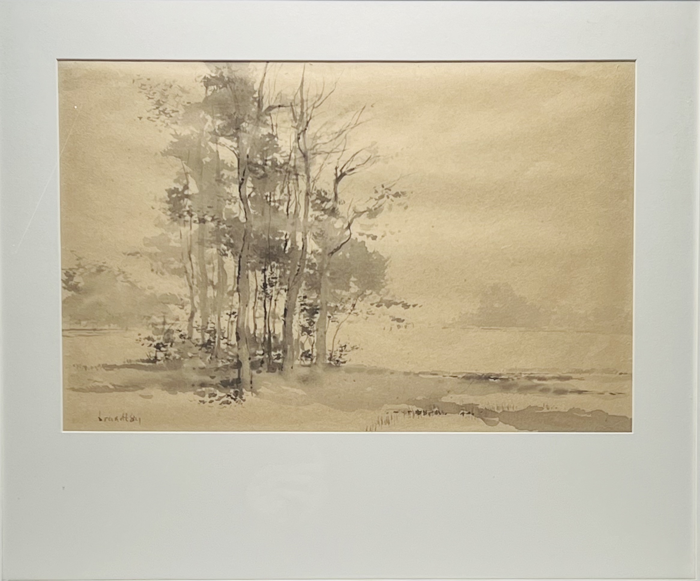 Ed Brandt | Aquarel op papier met landschappelijke voorstelling en ...