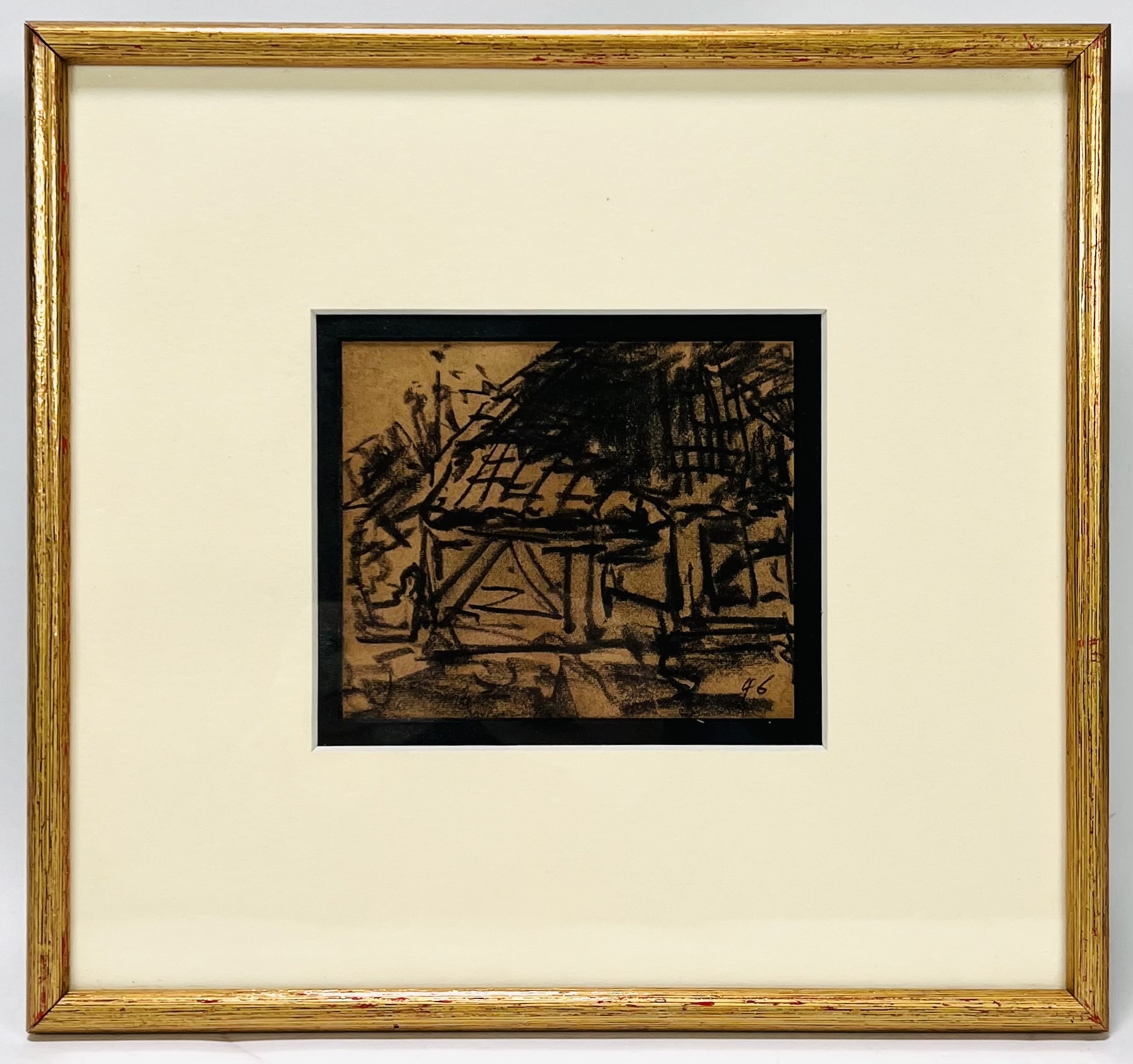 Jan Altink | Tekening van een boerderij toegeschreven aan Jan Altink ...