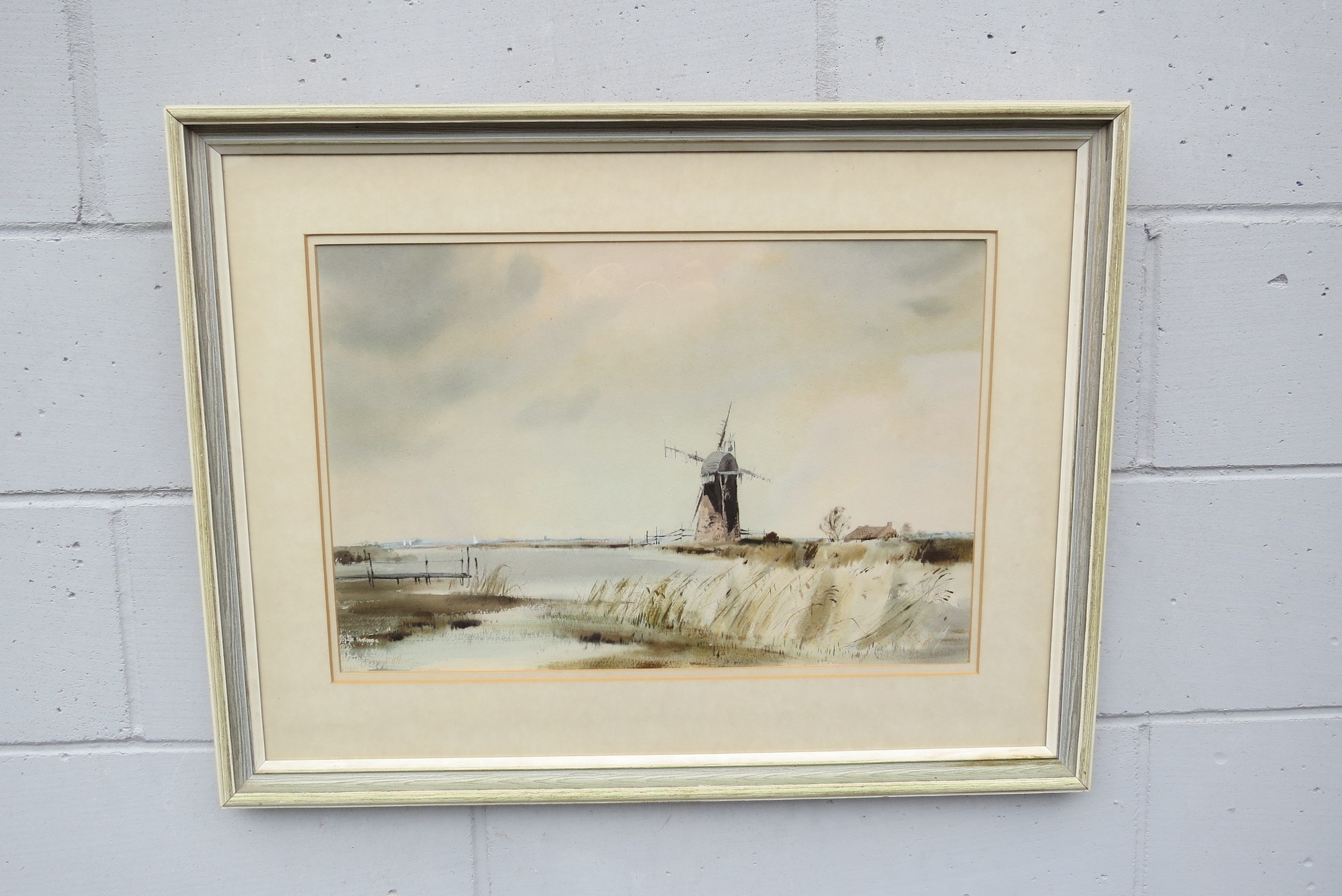 Leslie L. Hardy Moore | A framed &, Broads scene depicting Windmill ...