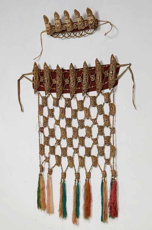 Tibetan School, 20th Century | A TANTRIC RITUAL BONE APRON AND CROWN ...