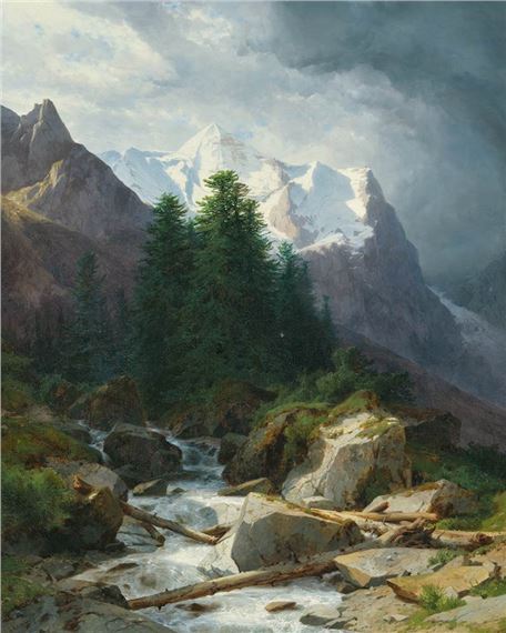 Alexandre Calame | View of the Wetterhorn (1863) | MutualArt