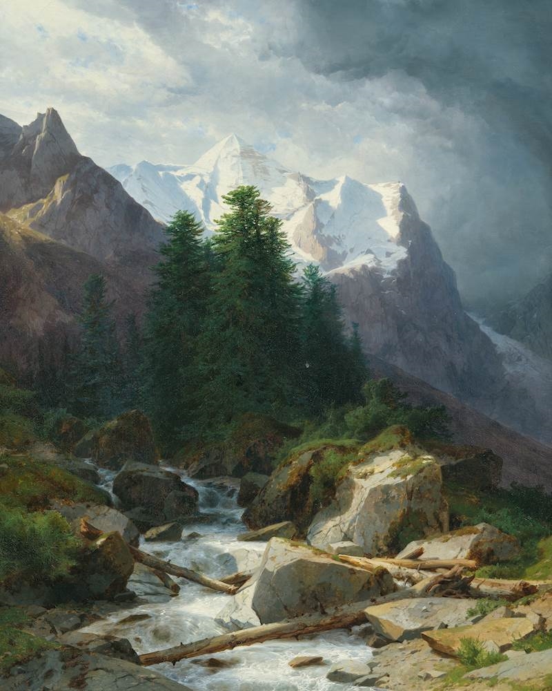 Alexandre Calame | View of the Wetterhorn (1863) | MutualArt
