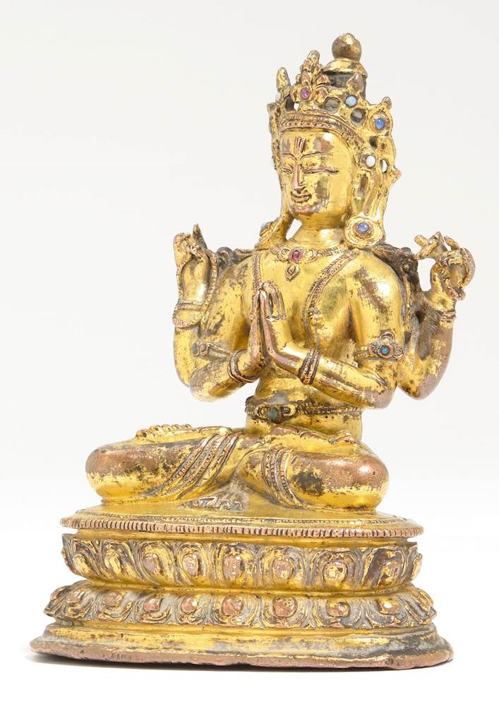 Tibetan School, 16th Century | A GILT COPPER ALLOY FIGURE OF ...