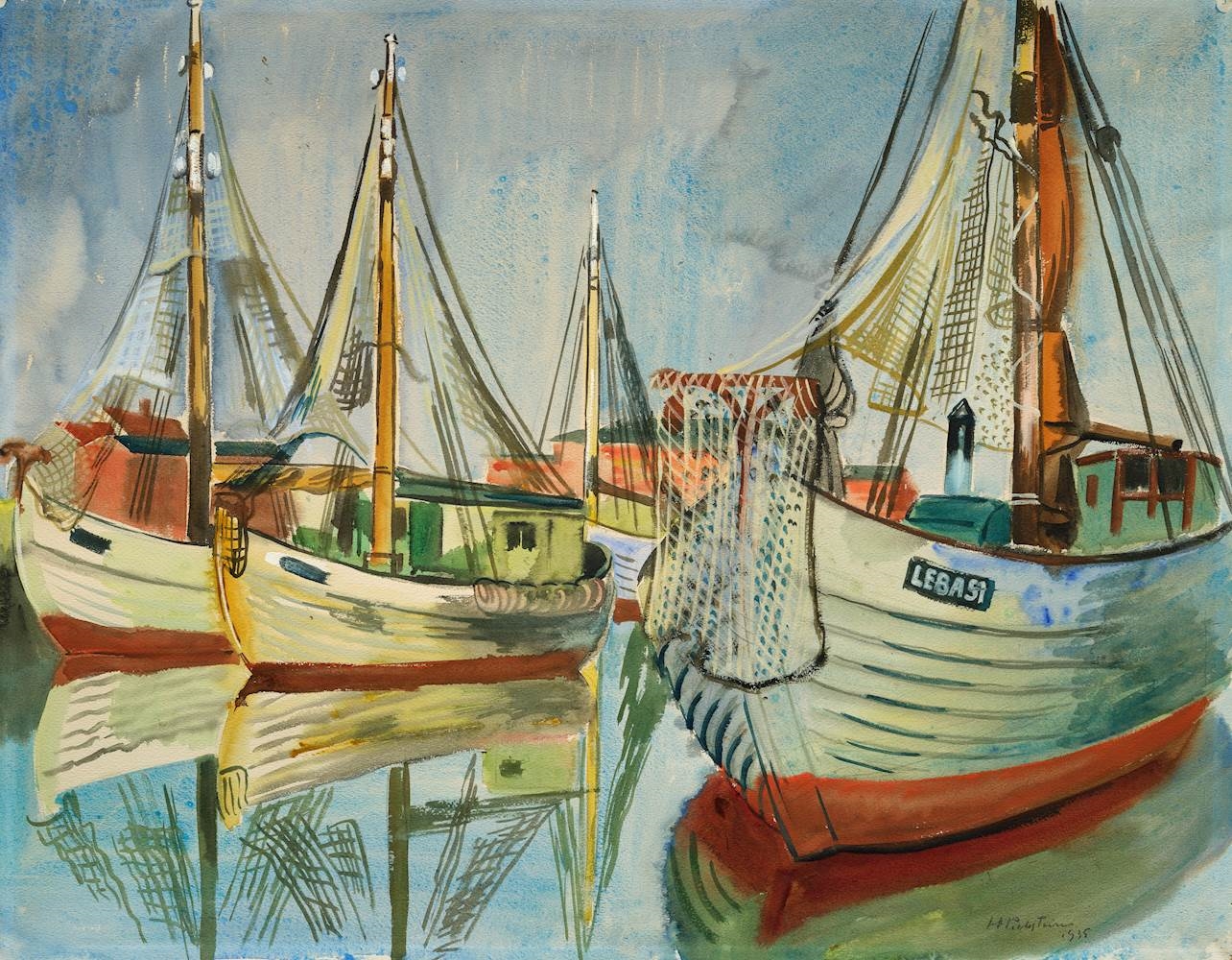 Max Pechstein | Cutter at Leba harbour (1935) | MutualArt