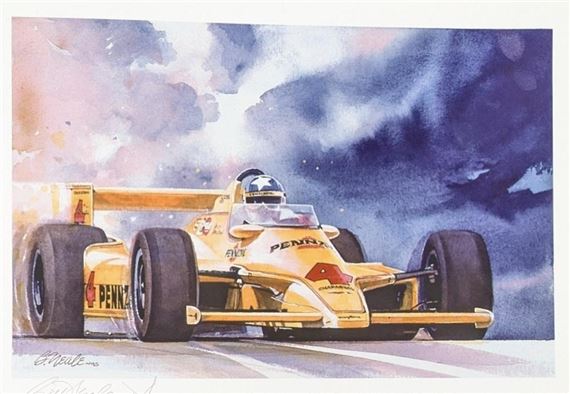 Bill Neale | Johnny Rutherford Watercolor Print By Bill Neale | MutualArt