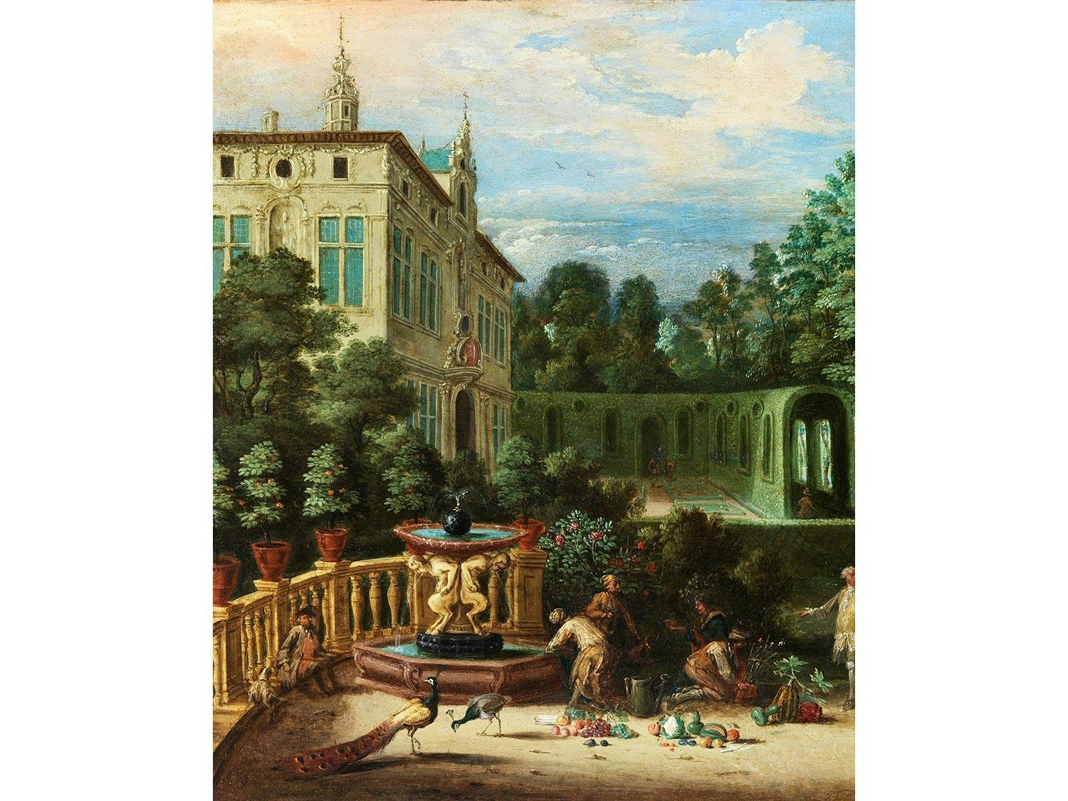 Pieter Gysels | A VILLAGE SCENE WITH FIGURES SHOOTING THE POPINGAY AND ...