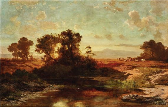 Remigius Adrianus Van Haanen | Stream in the Moonlight (1840) | MutualArt