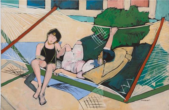 Rise Delmar Ochsner | Couple Resting in a Hammock (1985) | MutualArt