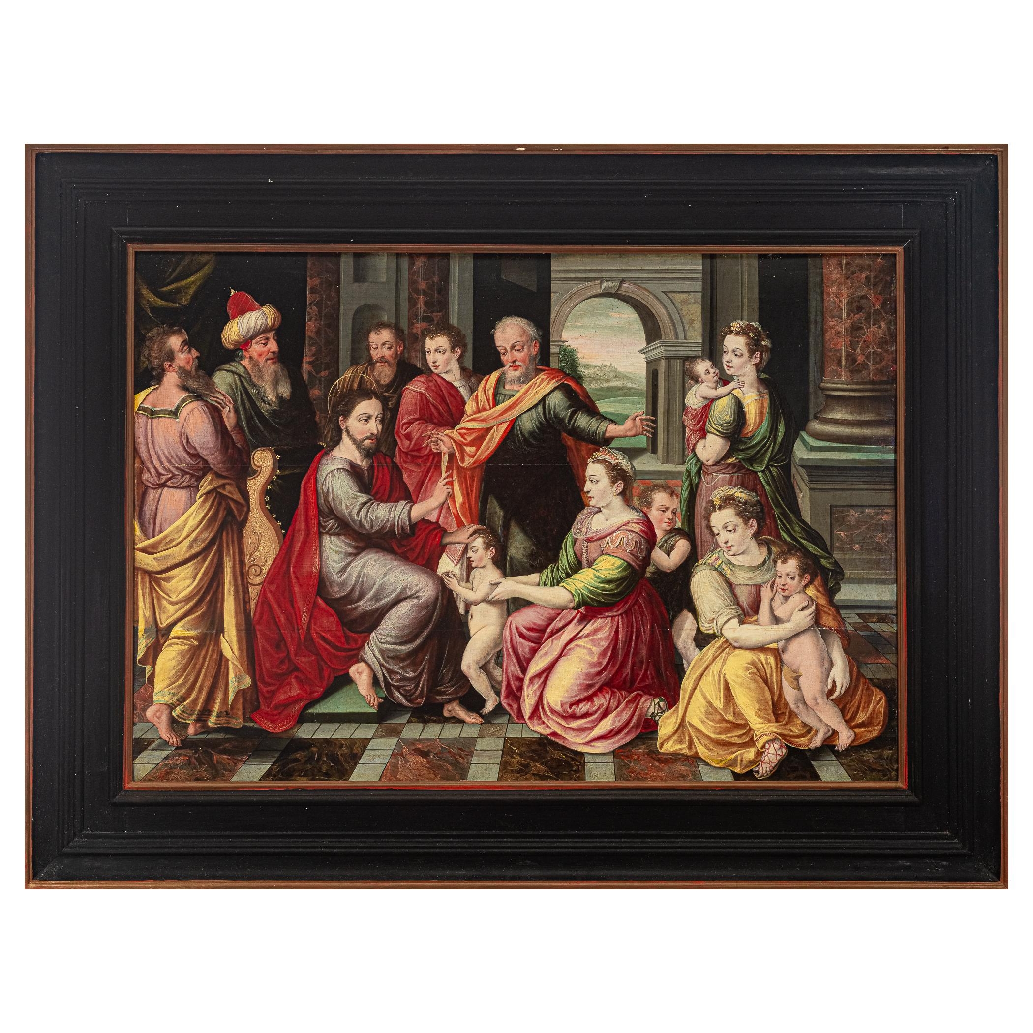 Flemish School, 16th Century | Cristo bendiciendo a los niños | MutualArt