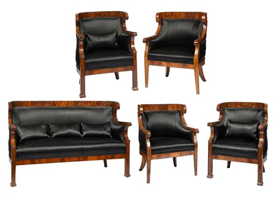 Josef Danhauser | Rare Biedermeier Black Walnut Parlor Suite (19 ...
