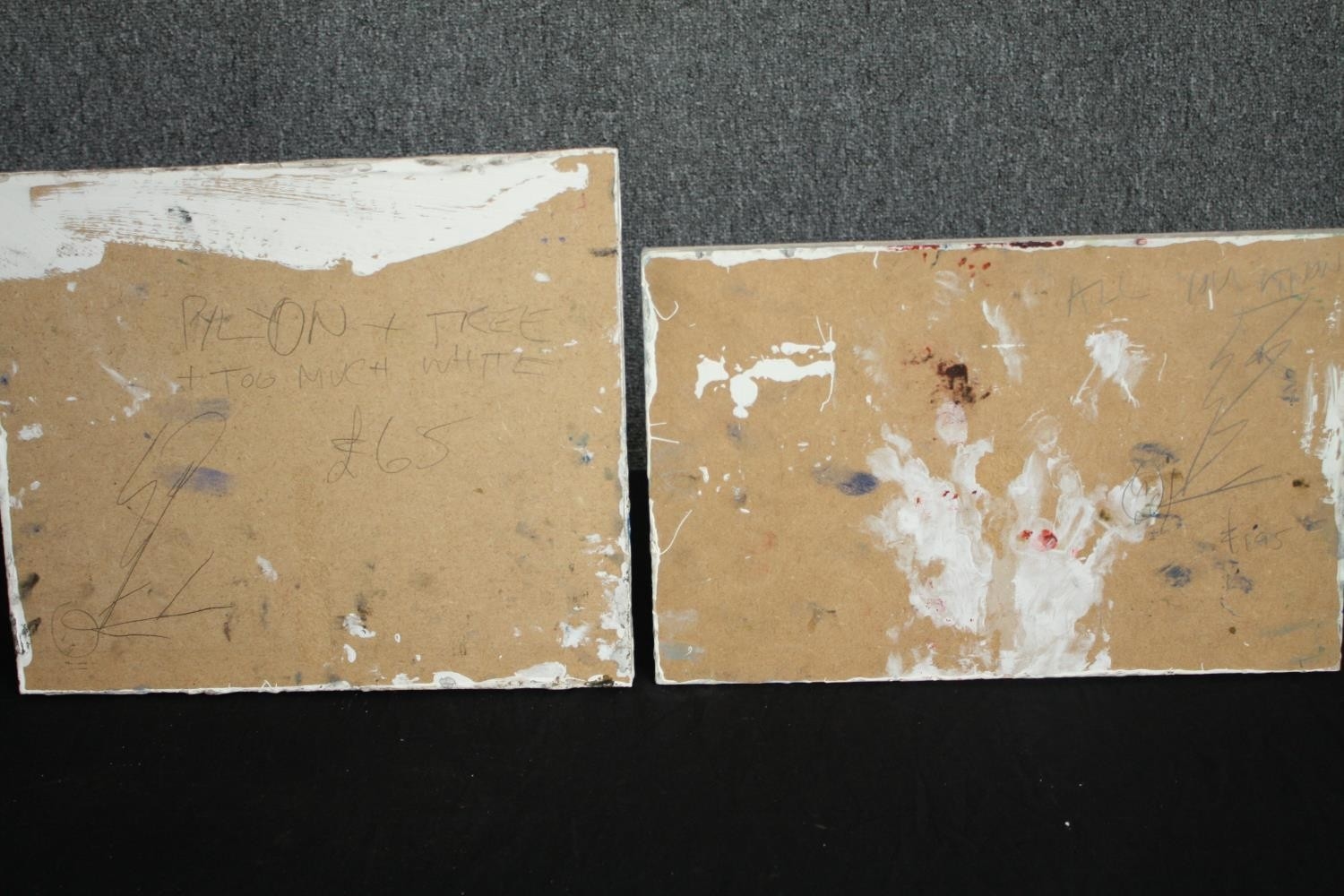 Harry Adams | two oil and caustic paint on boards: Pylon + Tree and Too ...