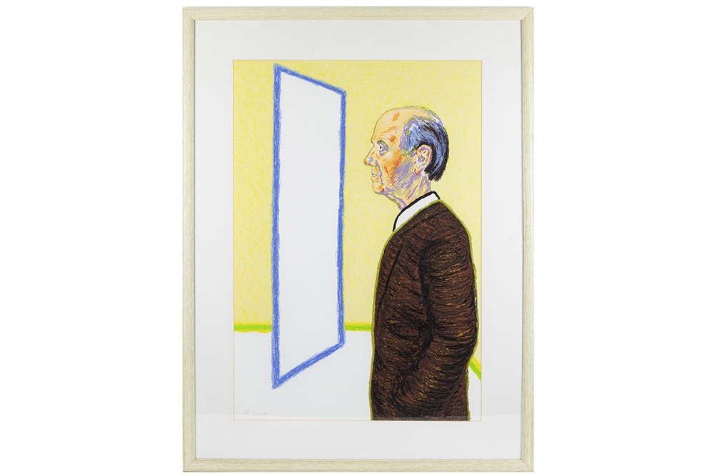 Roger Raveel | Zelfportret in profiel voor de leegte van een rechthoek ...