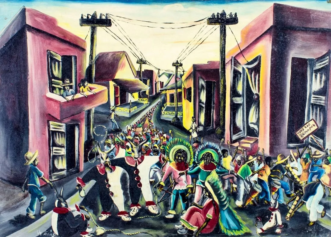 Haitian School, 20th Century | Haitian Carnival Scene (1964) | MutualArt