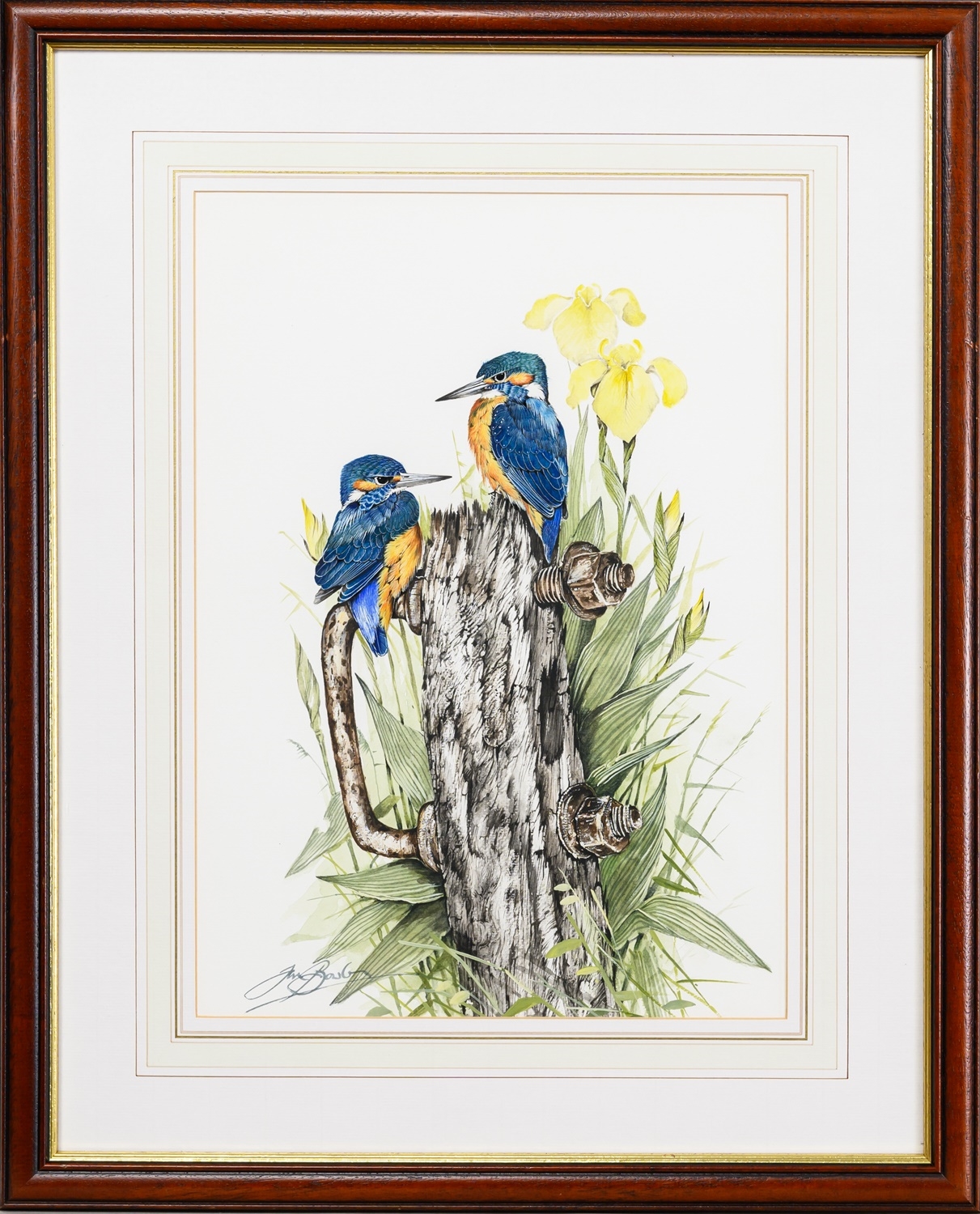 Ian Bowles | TWO WATERCOLOURS OF KINGFISHERS | MutualArt