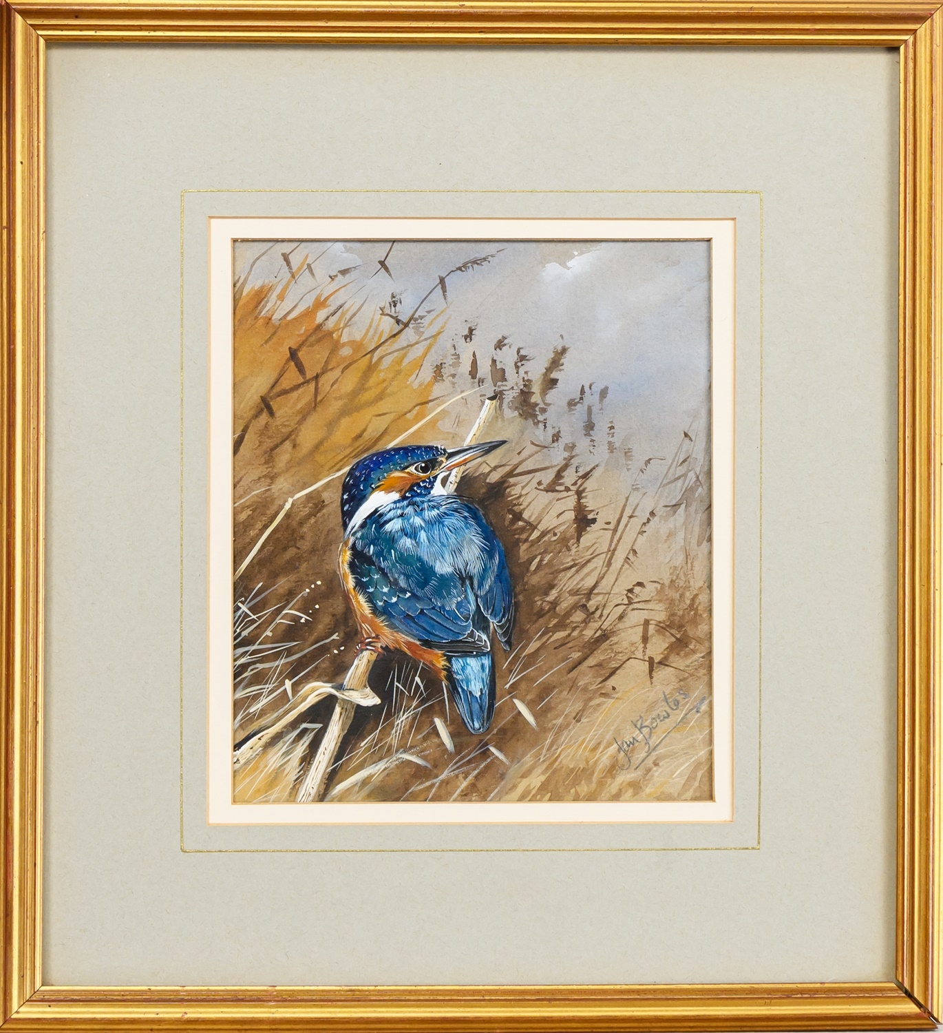 Ian Bowles | TWO WATERCOLOURS OF KINGFISHERS | MutualArt