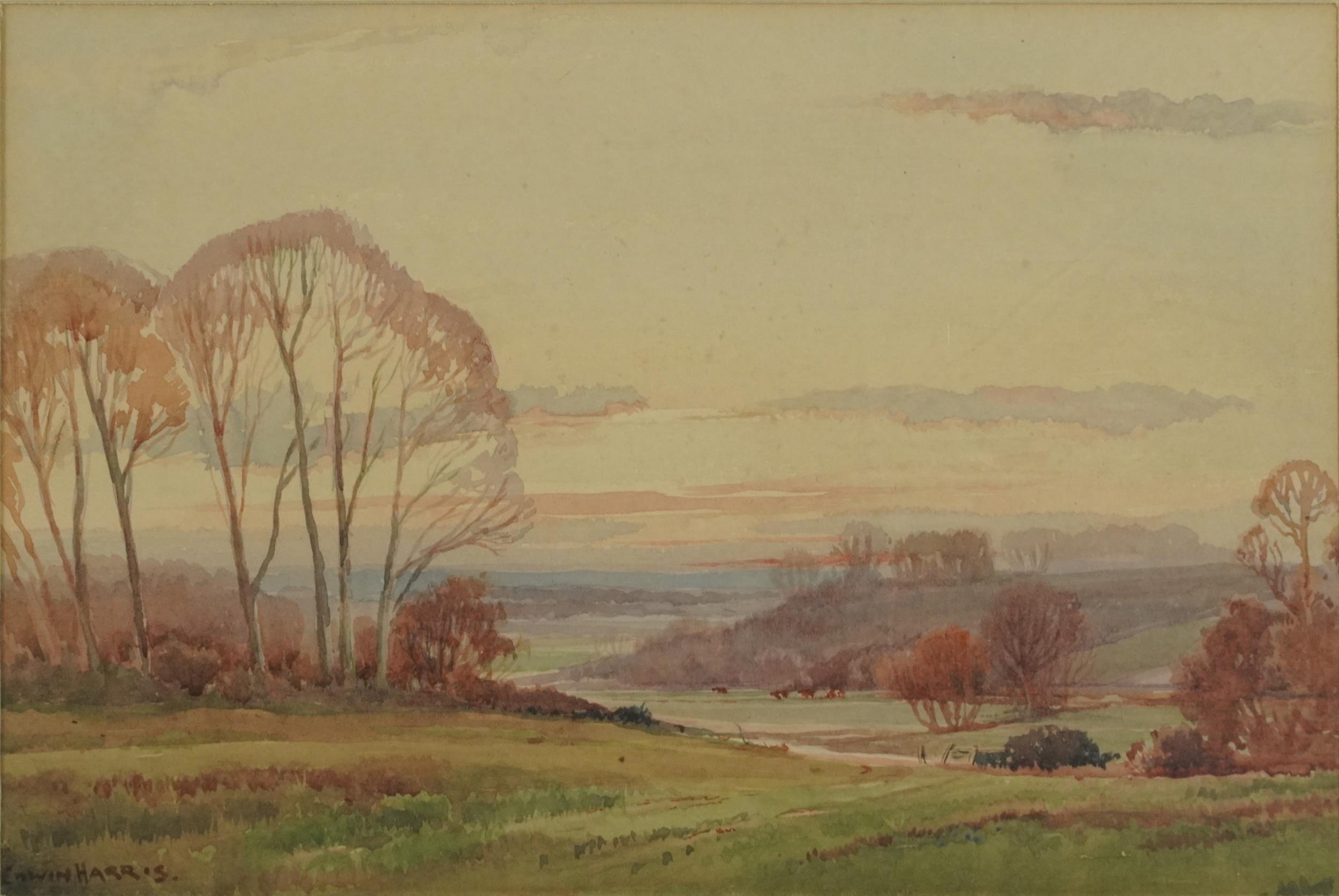 Edwin Harris | Rural landscape with cattle | MutualArt