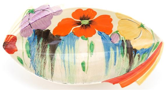 Clarice Cliff | Clarice Cliff Delicia pattern shaped bowl hand painted ...