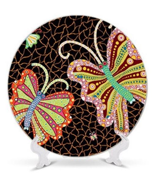 Yayoi Kusama | Decorative wall plate Butterflies | MutualArt