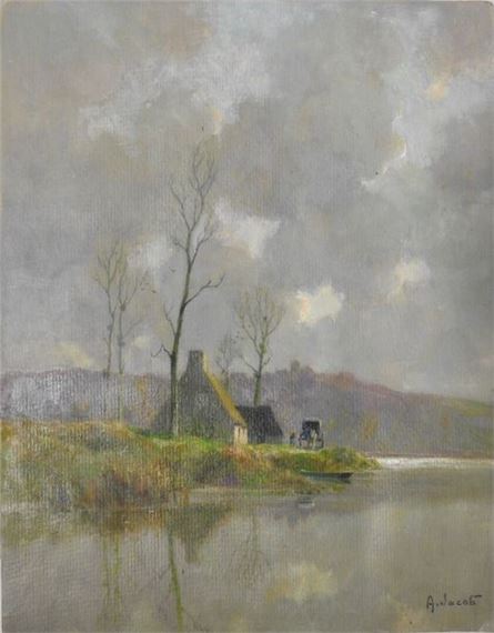 Alexandre Jacob | Factory by a lake | MutualArt