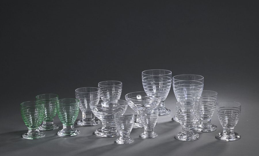 Val Saint Lambert | VAL-SAINT-LAMBERT White crystal glass set with five ...