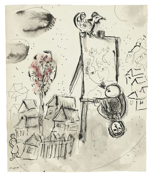 Marc Chagall | Esquisse pour gravure VI des 'Poèmes' (1968) | MutualArt