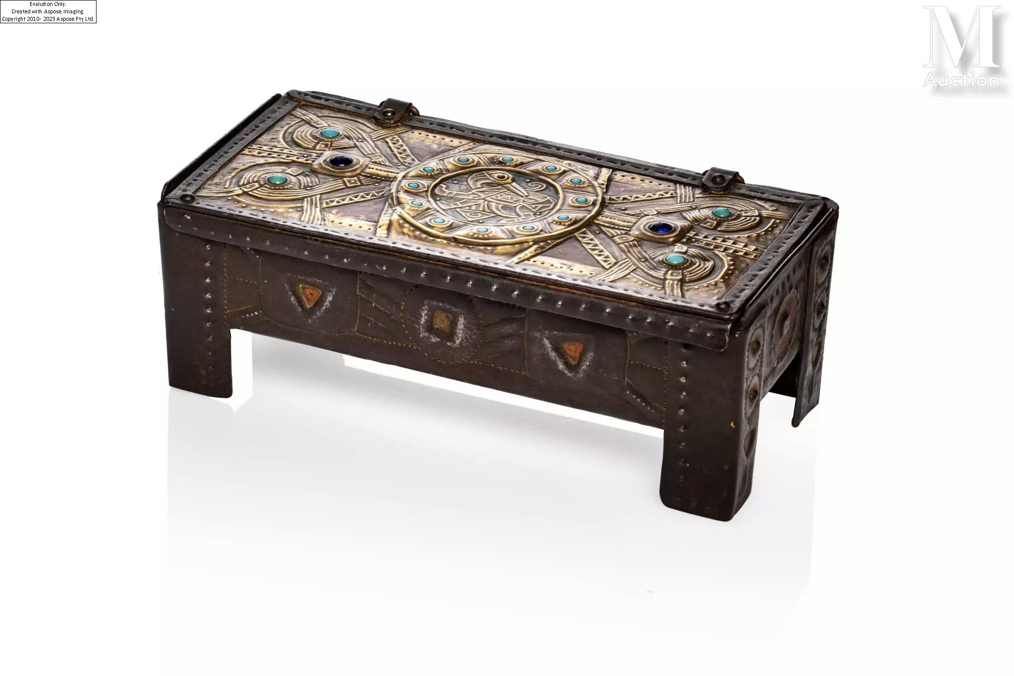 Alfred-Louis-Achille Daguet | Coffret et feuille de laiton repoussée ...