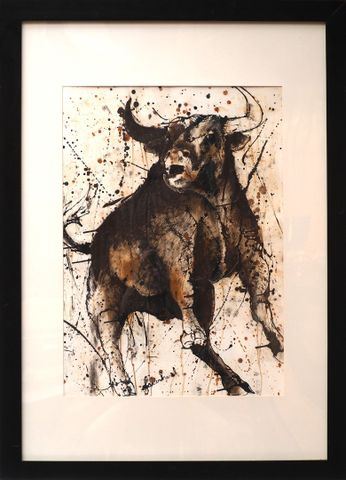 Fabien Harel | Fabien HAREL (1970) Le Taureau Technique mixte sur ...