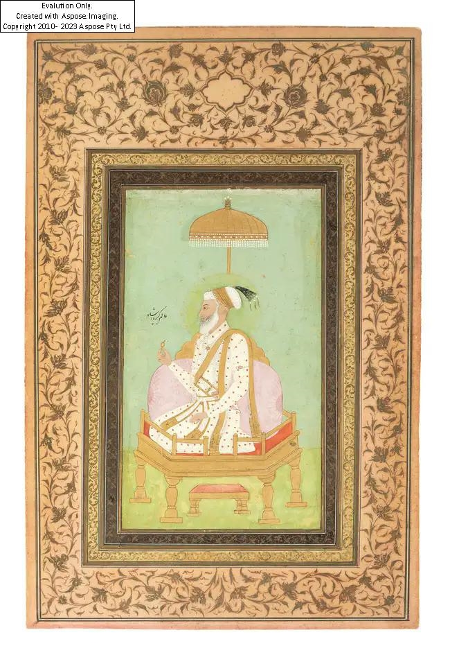 Indian School, 19th Century | A portrait of Emperor Alamgir enthroned ...