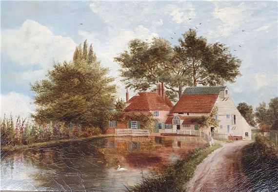 J. Sayer | Attributed to J Sayer. A th Century Oil on Canvas of a hou ...