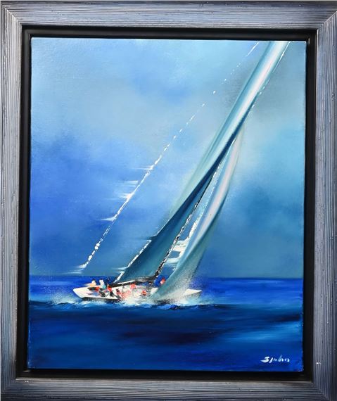 Victor Spahn | Victor SPAHN (1949) Voilier à l'agite | MutualArt