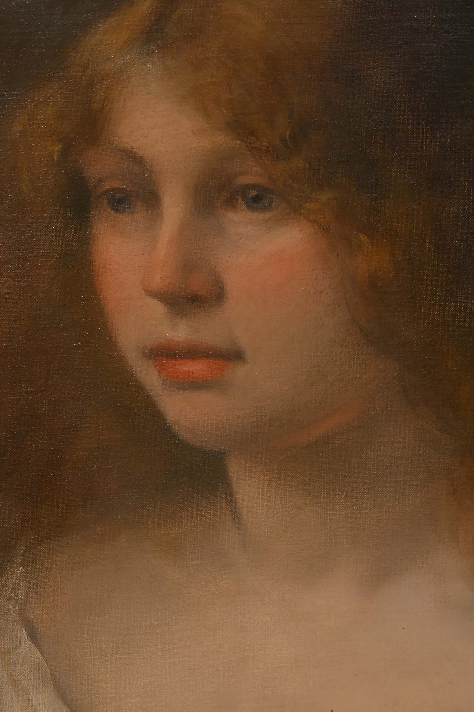 Ernest Rouart | Portrait de jeune fille aux cheveux roux | MutualArt